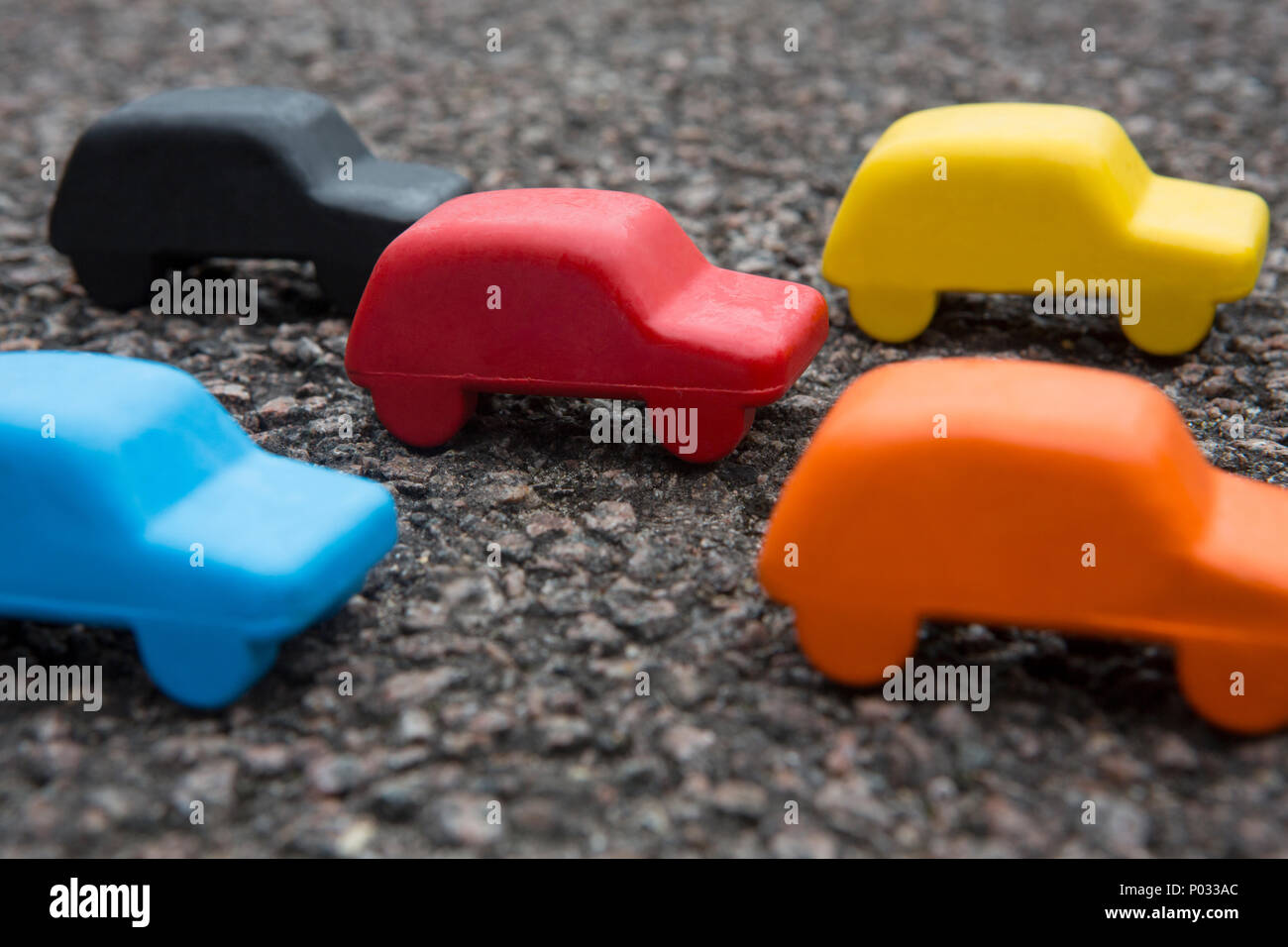 Traffic Concept With Colorful Model Cars Stock Photo - Alamy