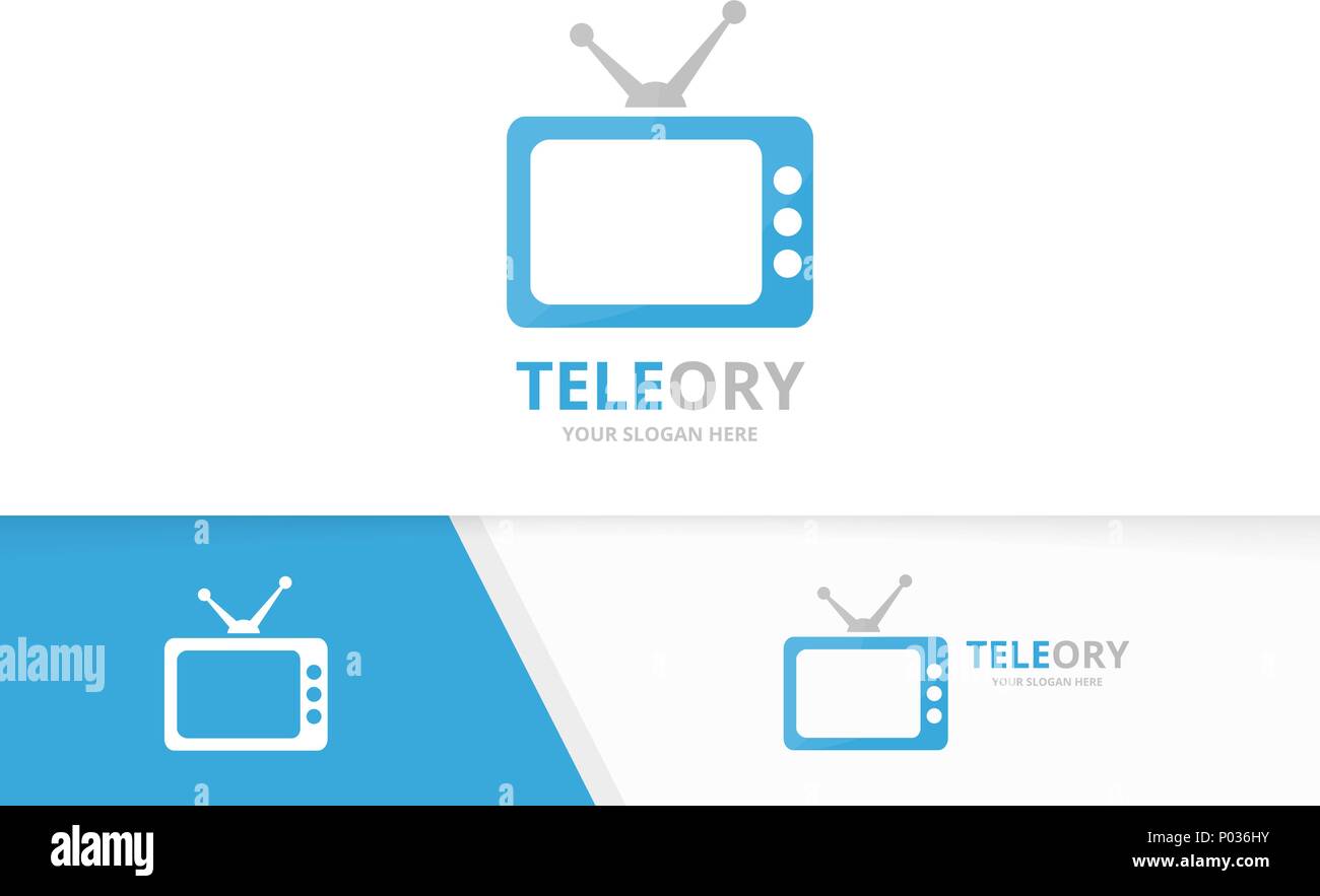 Vector tv and display logo combination. Television and monitor symbol ...