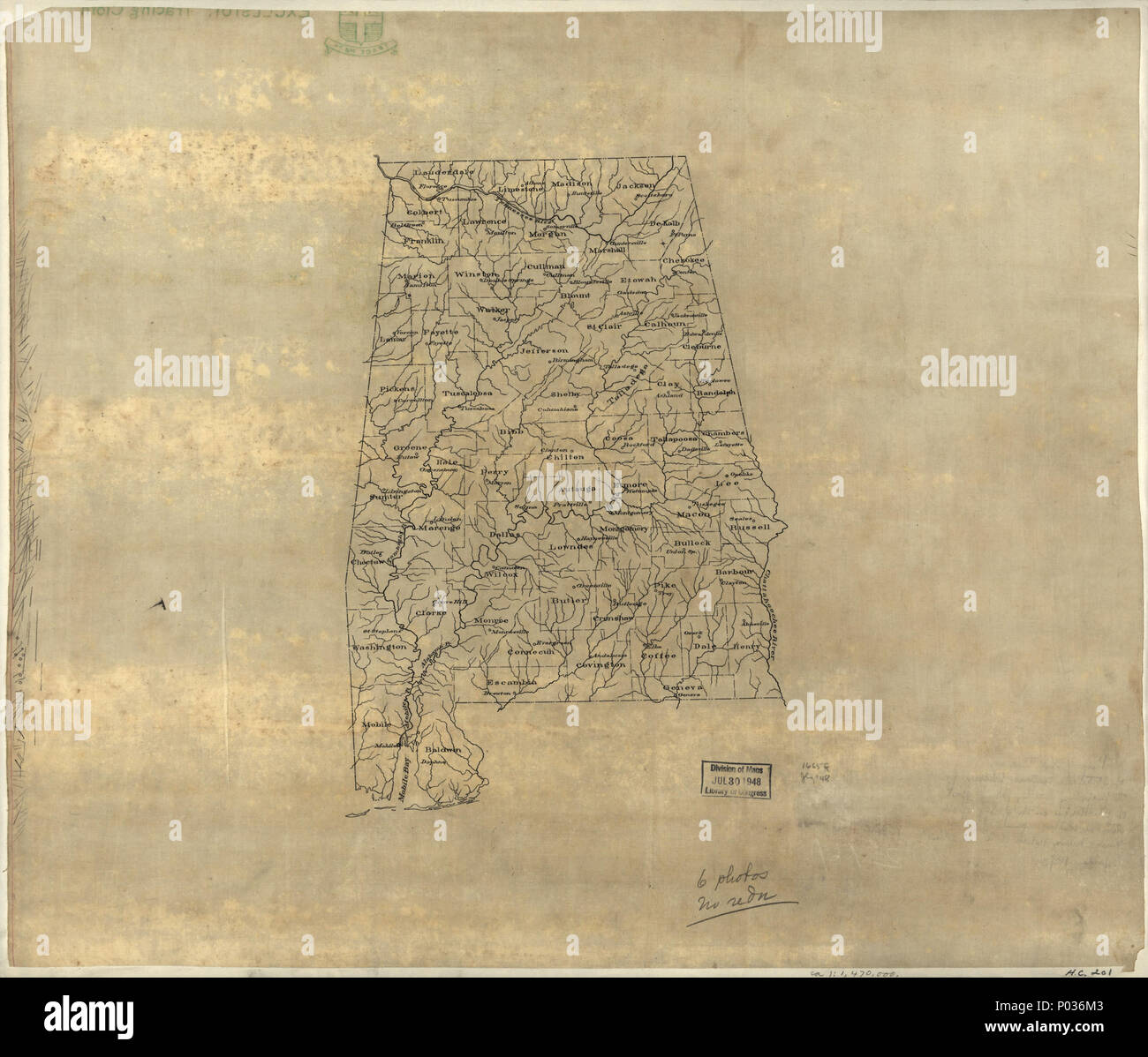 12 (Base map of Alabama). LOC 2005625108 Stock Photo - Alamy