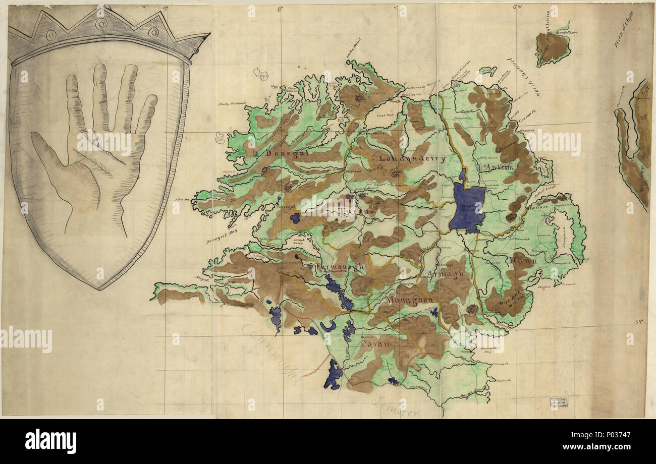 13 (Map of Ulster County, Ireland). LOC 2005625224 Stock Photo - Alamy