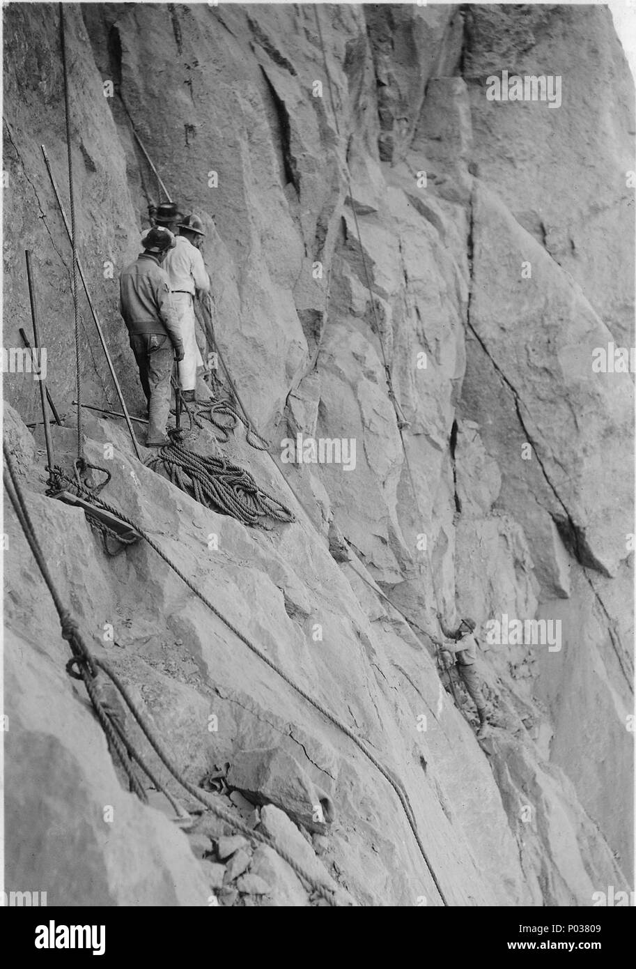 Survey party at work on Nevada abutment Stock Photo - Alamy