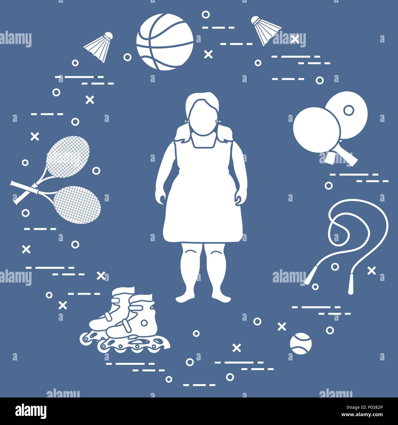 Overweight teenager fat girl Stock Vector Images - Alamy