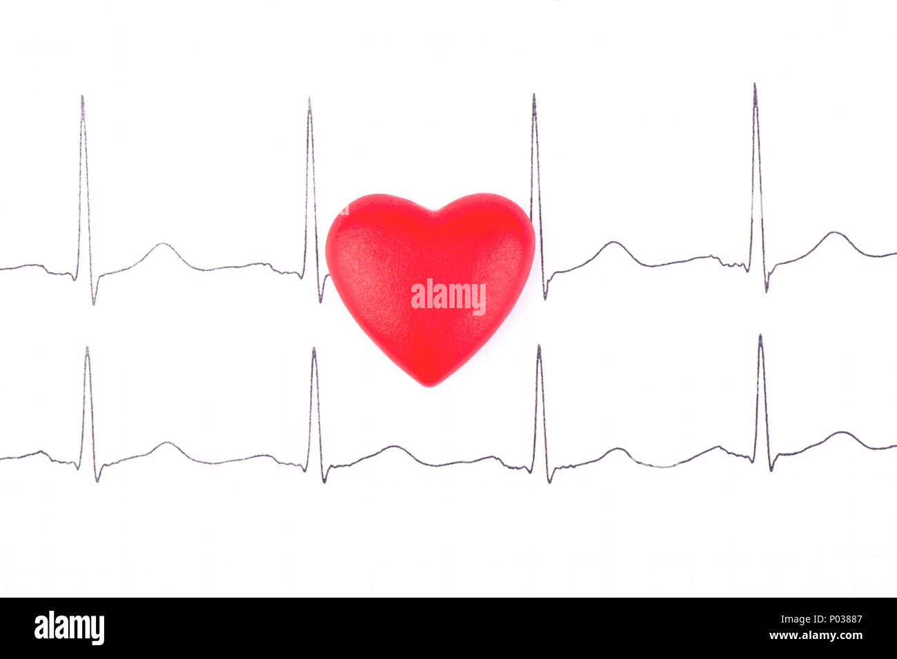 Red heartbeat line heart Cut Out Stock Images & Pictures - Alamy
