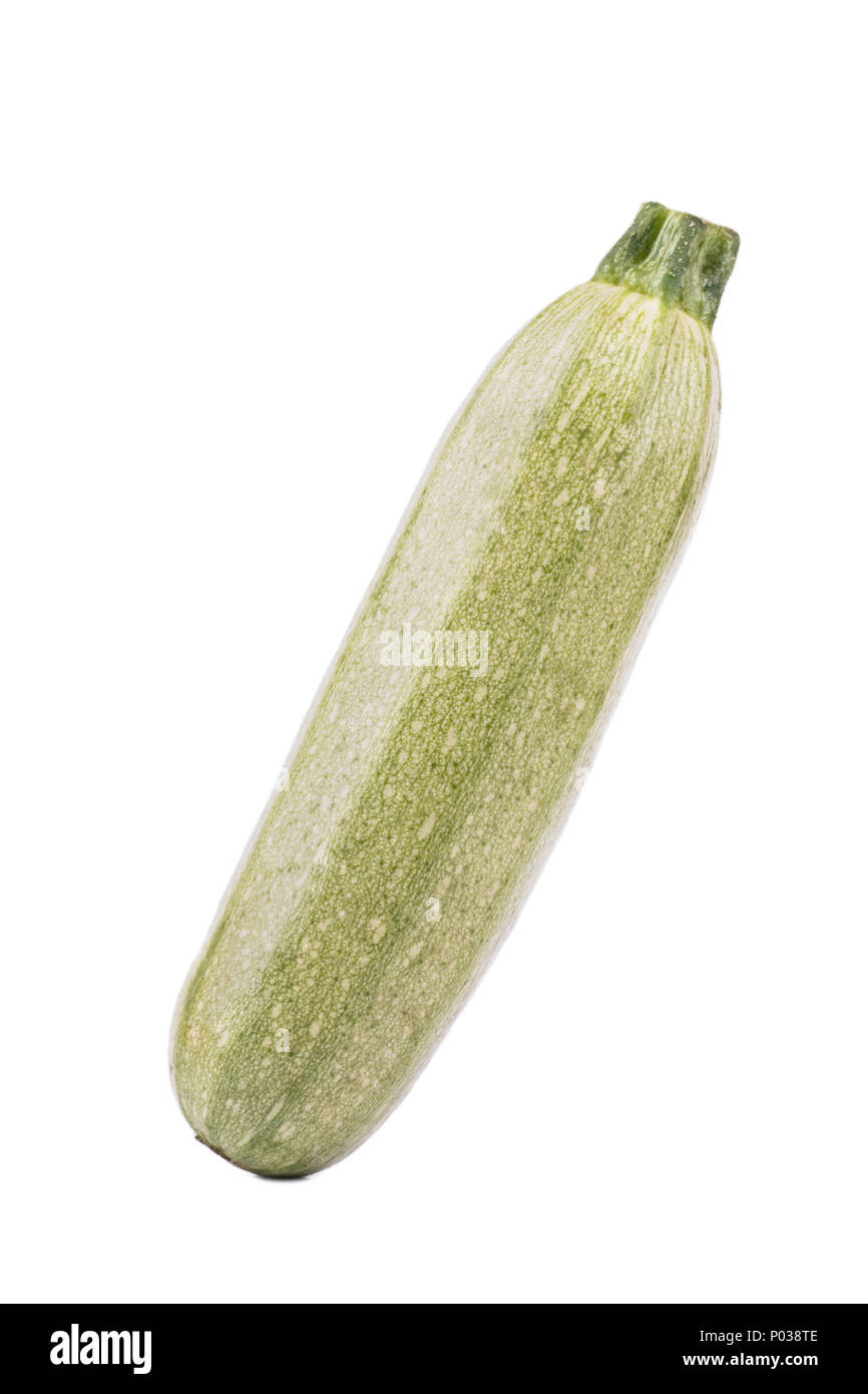 One green vegetable marrow on a white background Stock Photo - Alamy