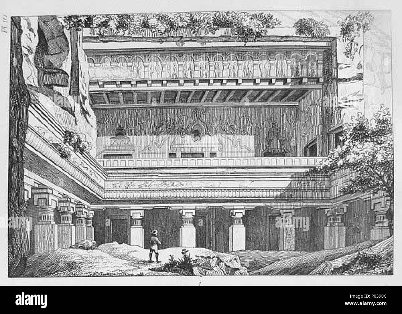 Temple at Biskurma2C a steel engraving2C 1857 Stock Photo - Alamy