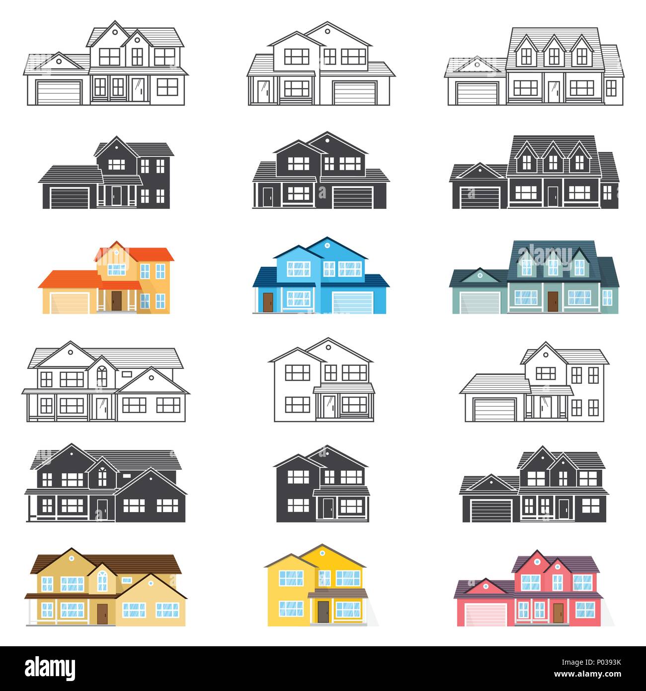 Houses building silhouette Stock Vector Images - Alamy