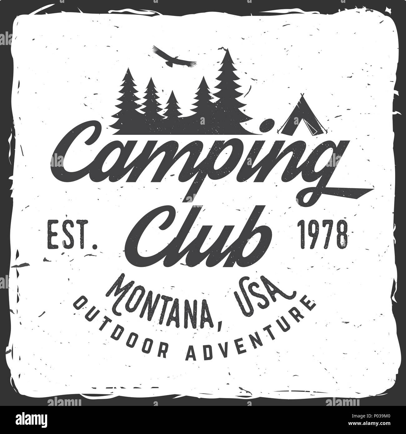 Camping club. Vector illustration. Concept for shirt or logo, print ...
