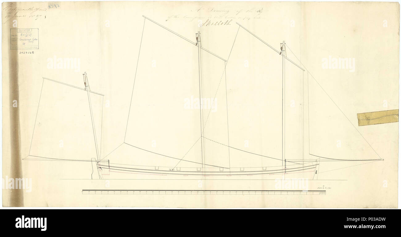 . English: 35 ft Commissioners' Cutter Scale: 1:24. Plan showing the ...