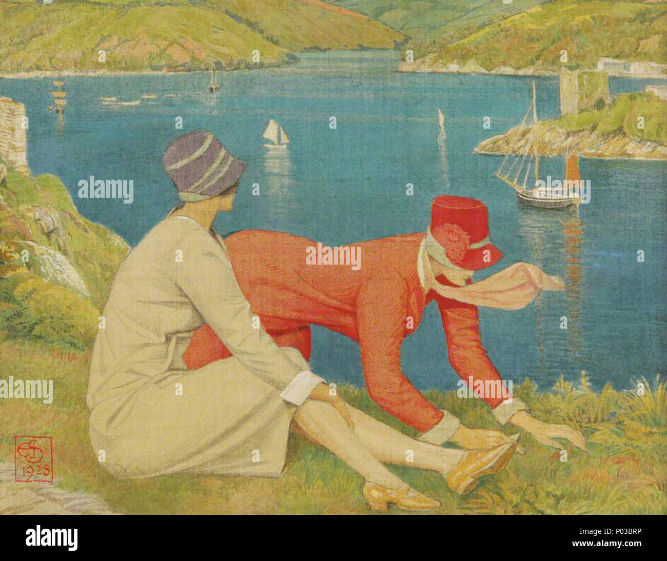 The Botanists - Joseph Edward Southall - 1928 Stock Photo - Alamy