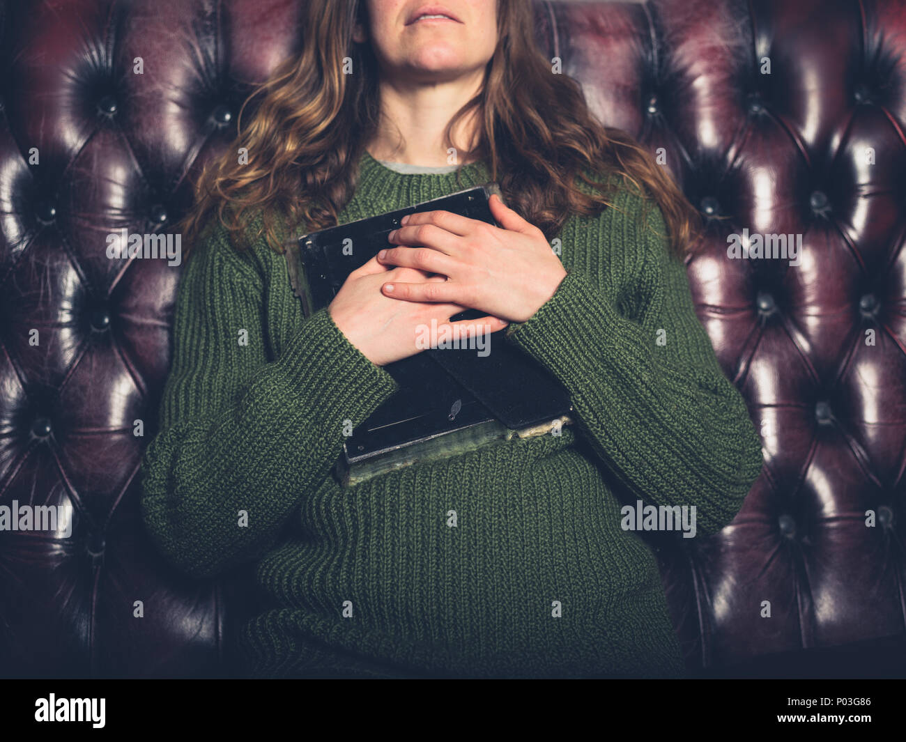 Woman sad photo frame hi-res stock photography and images - Alamy