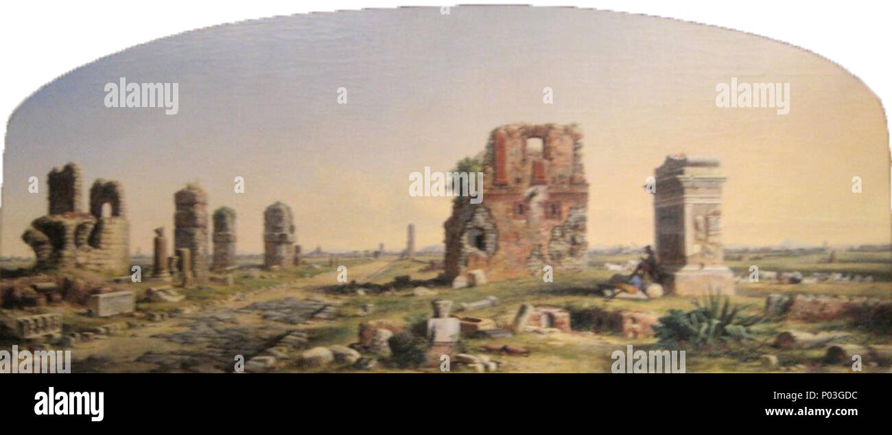 . Via Appia . 1873 12 'Via Appia', oil on canvas painting by John ...