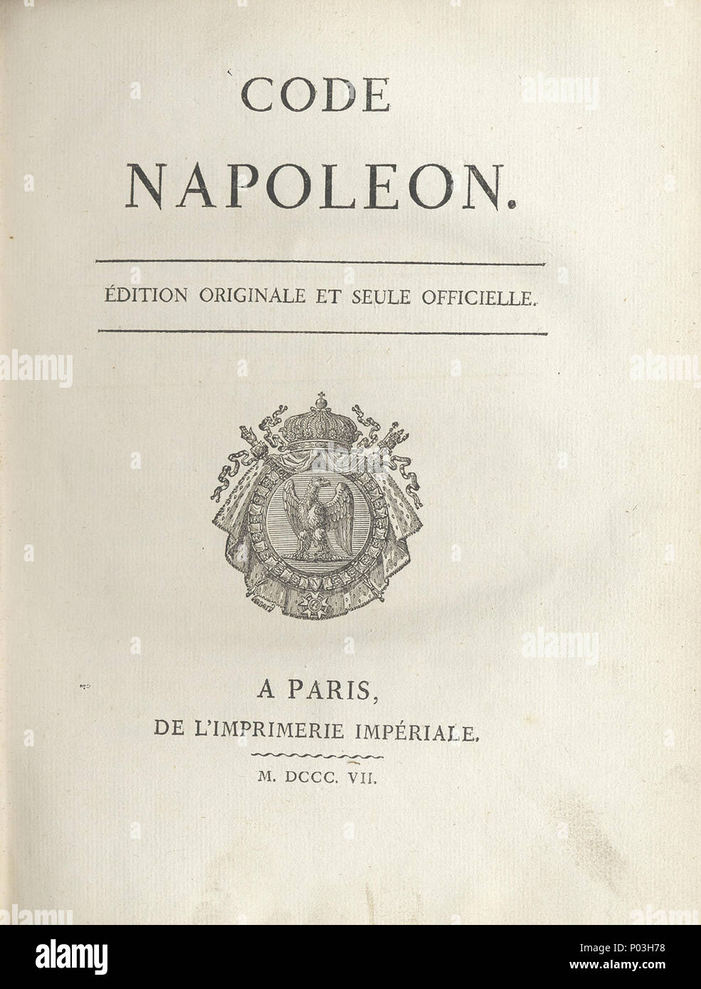 1 Code Napoléon Stock Photo - Alamy