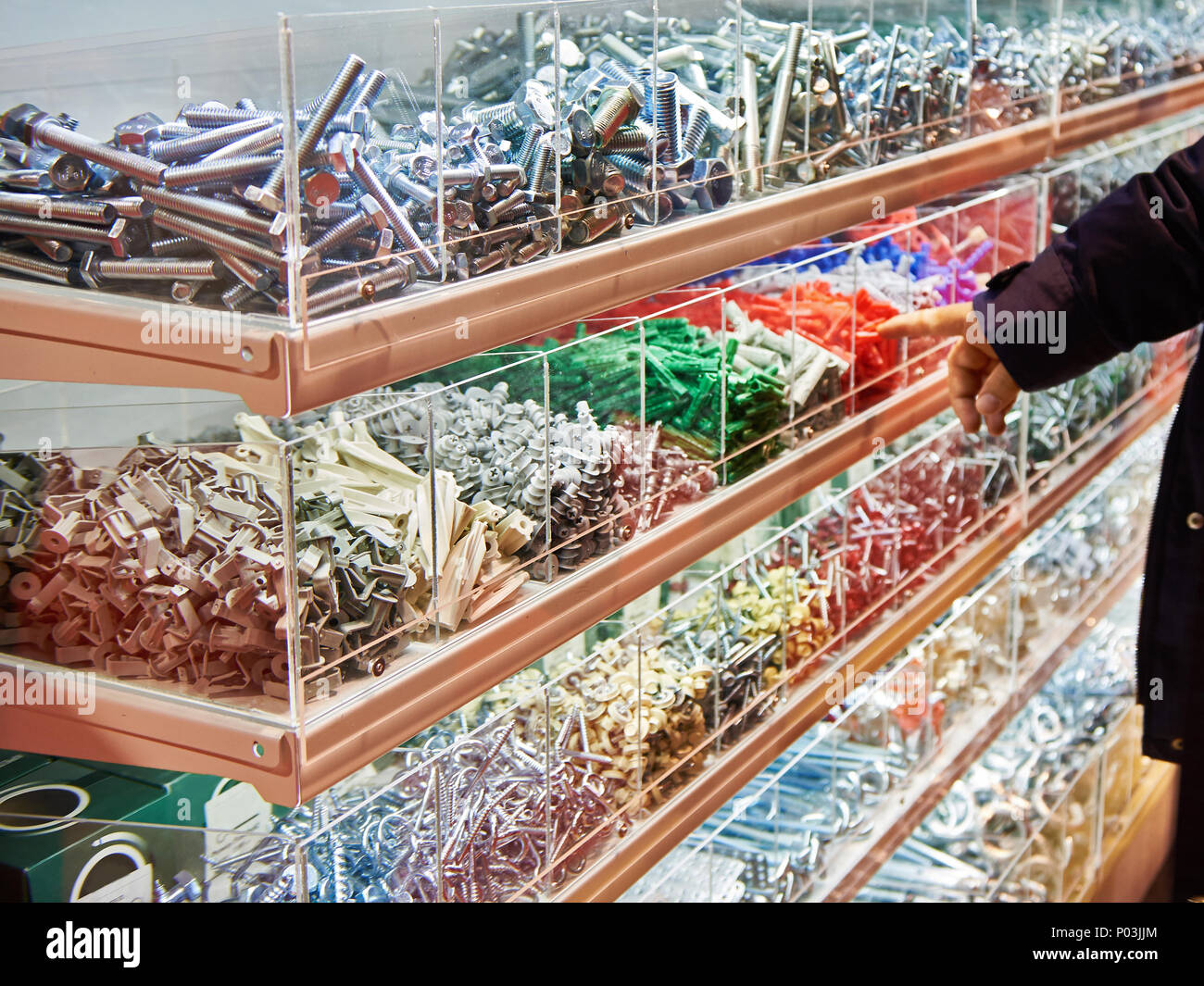 Screws, bolts, dowels and fasteners in the store Stock Photo - Alamy
