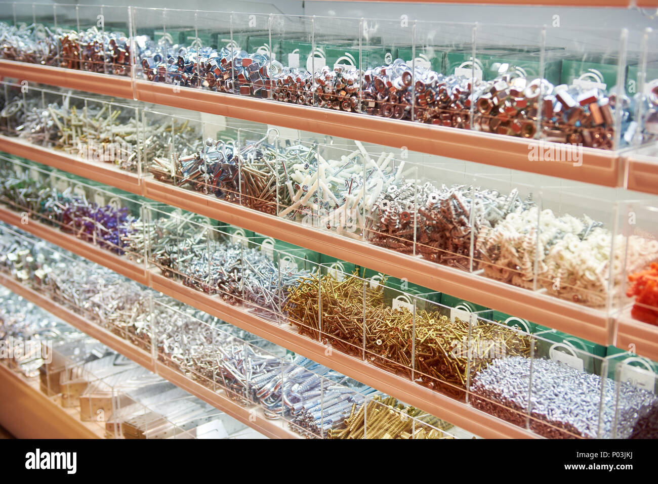 Screws, bolts, dowels and fasteners in the store Stock Photo - Alamy