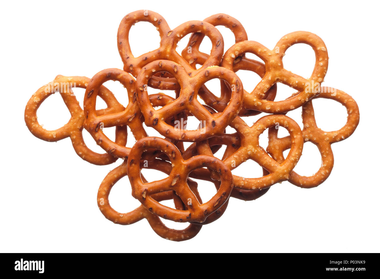 Food: salted pretzels, isolated on white background Stock Photo - Alamy