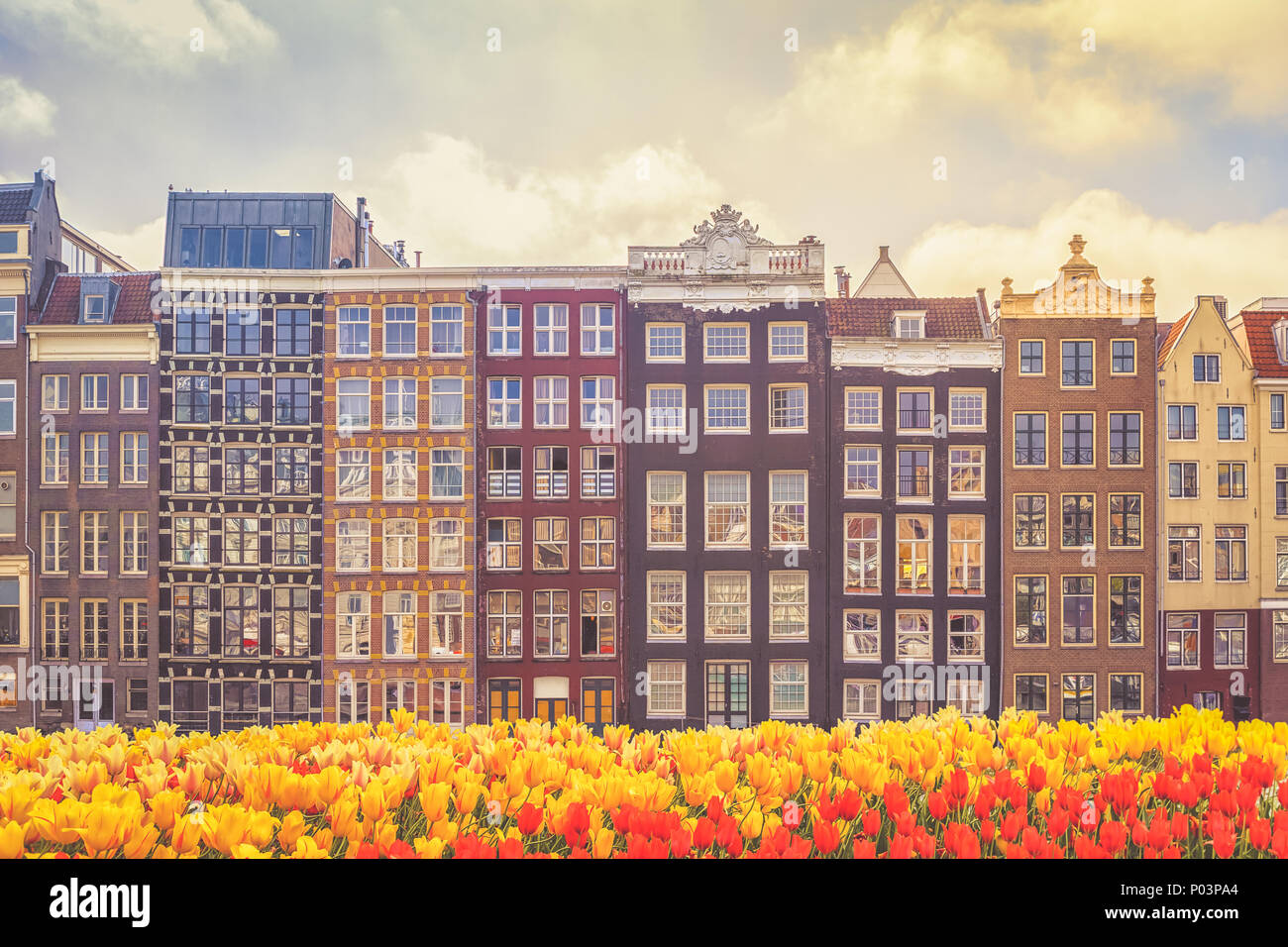 Traditional old buildings in Amsterdam, the Netherlands Stock Photo - Alamy