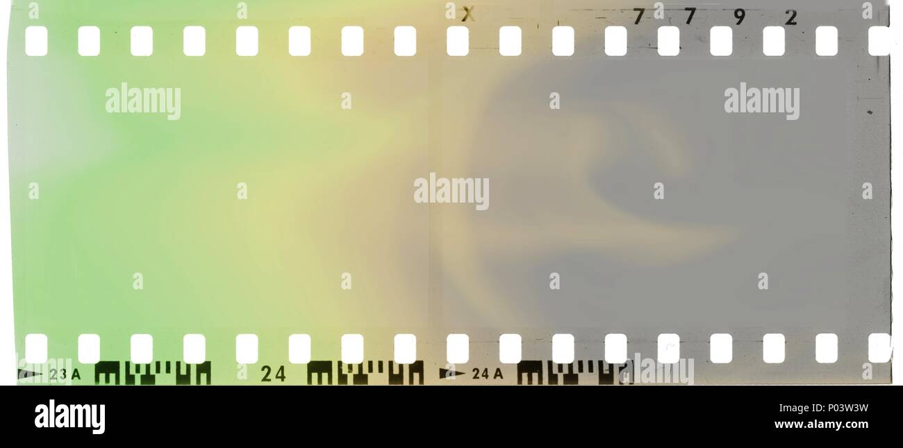 Vintage film strip frame with green and yellow tones Stock Photo - Alamy