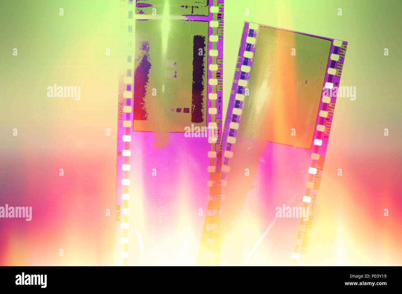 Vintage film strip background with fire and flames effect Stock Photo ...