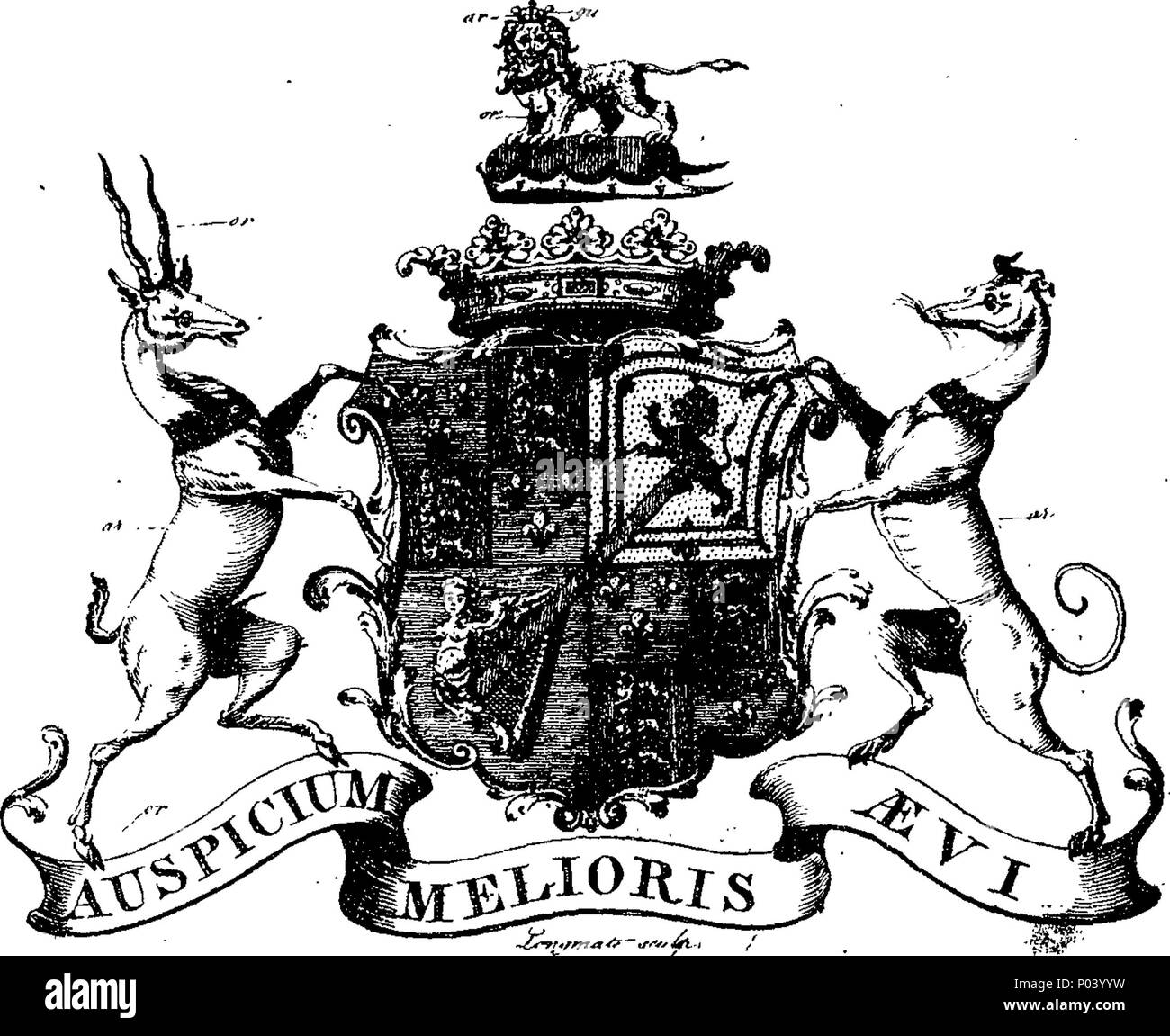 . English: Fleuron from book: A complete history of English peerage ...