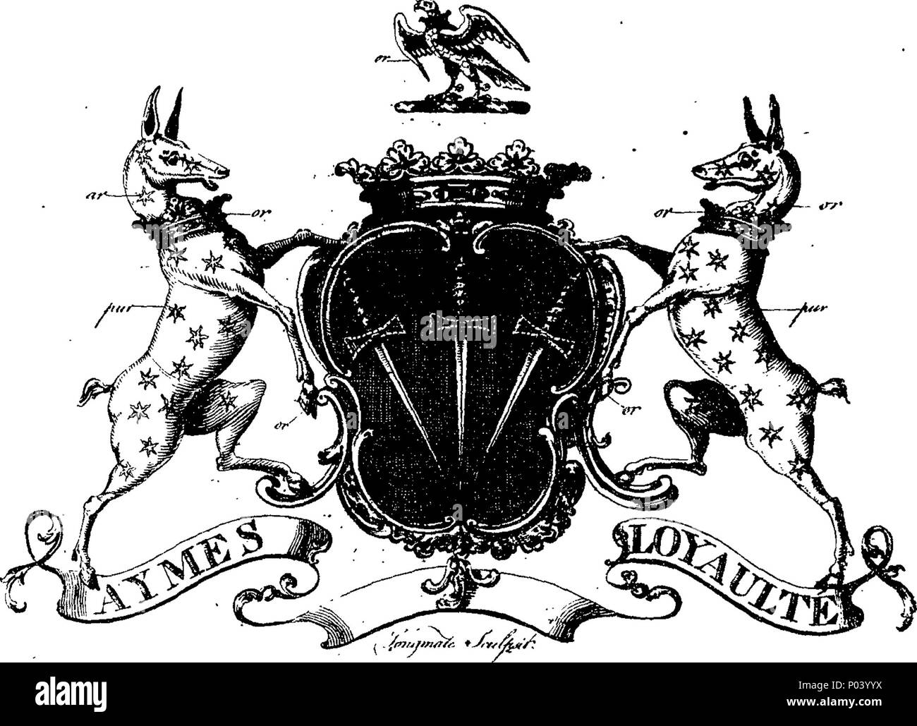 . English: Fleuron from book: A complete history of English peerage ...