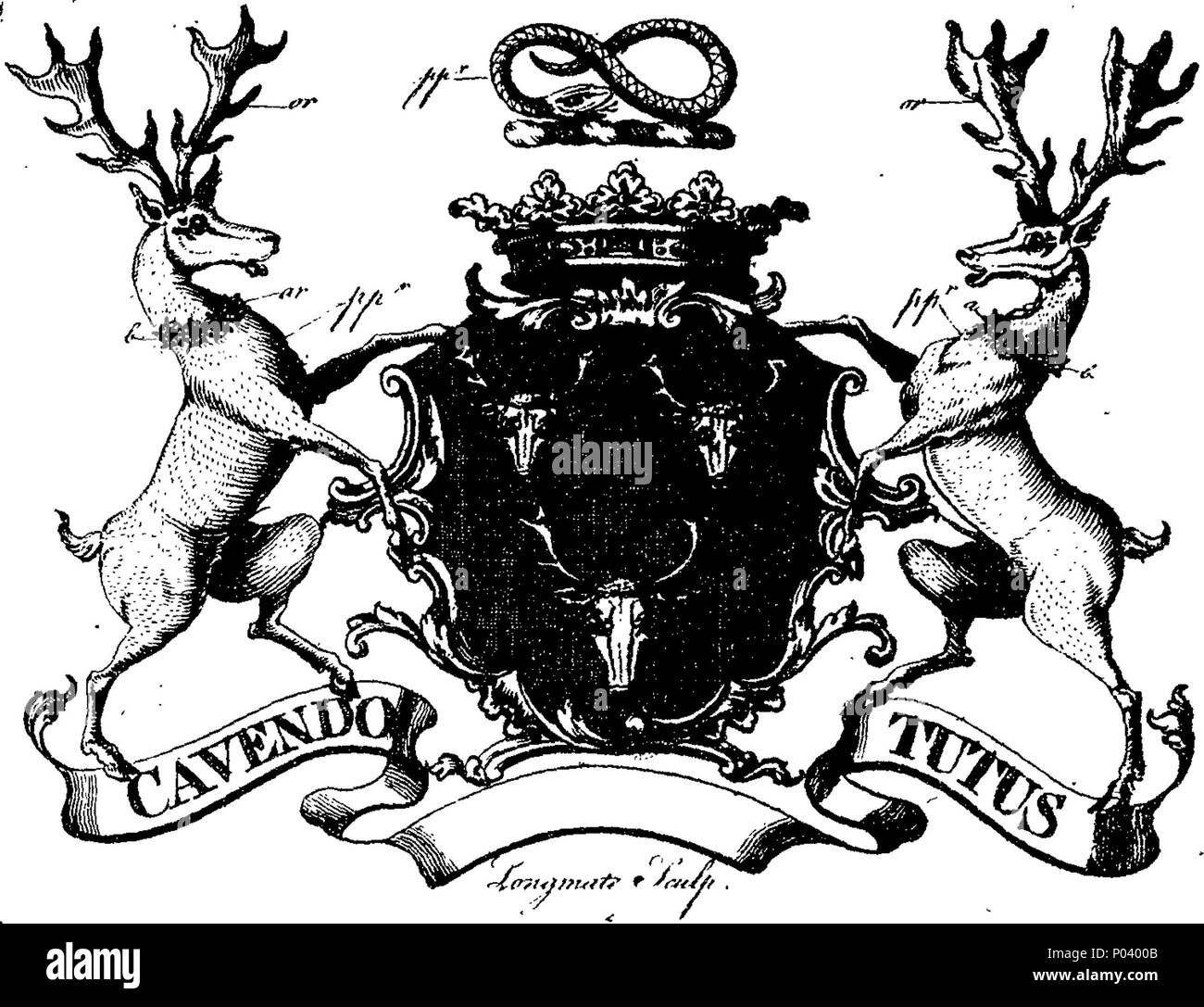 . English: Fleuron from book: A complete history of English peerage ...