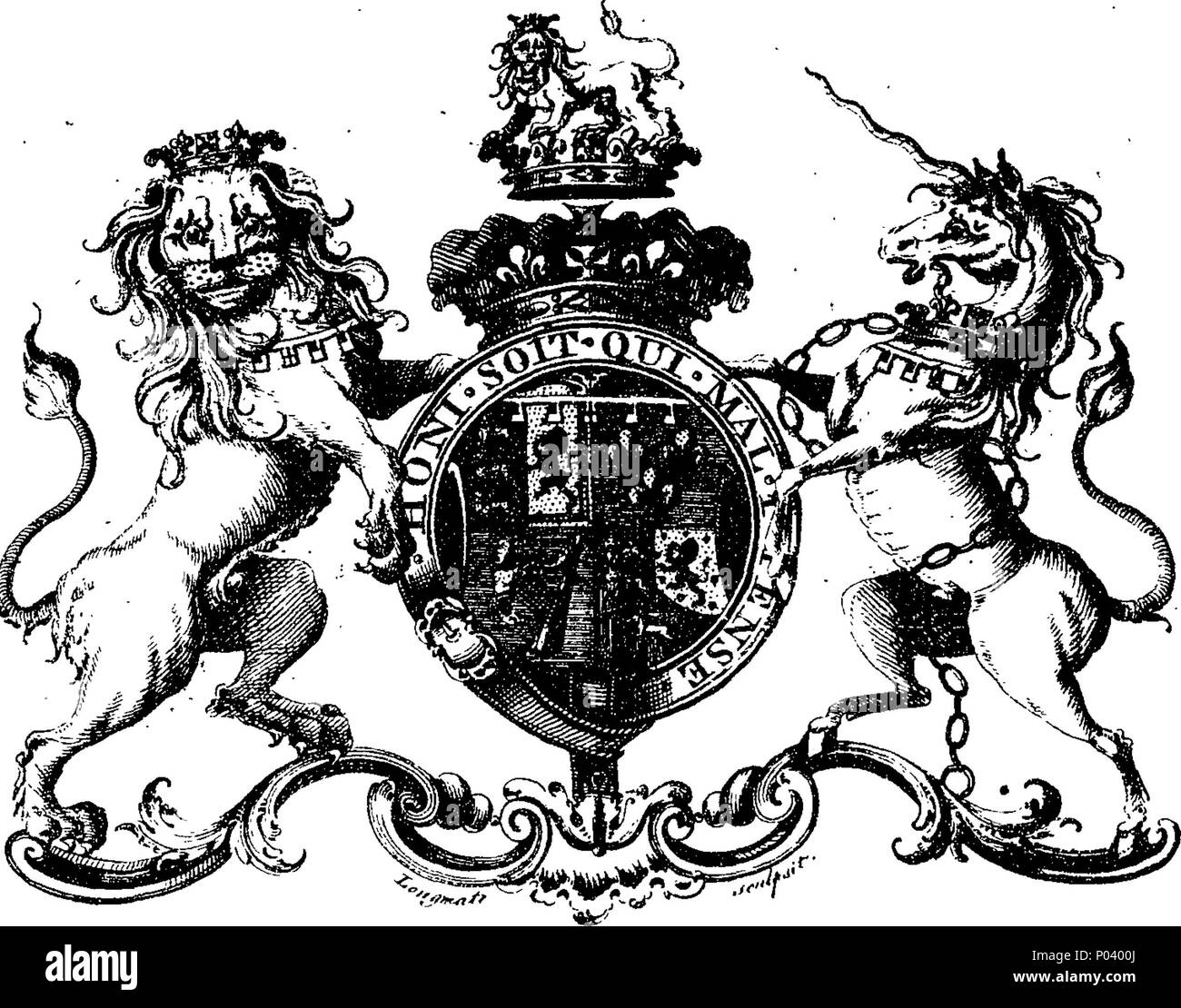 . English: Fleuron from book: A complete history of English peerage ...