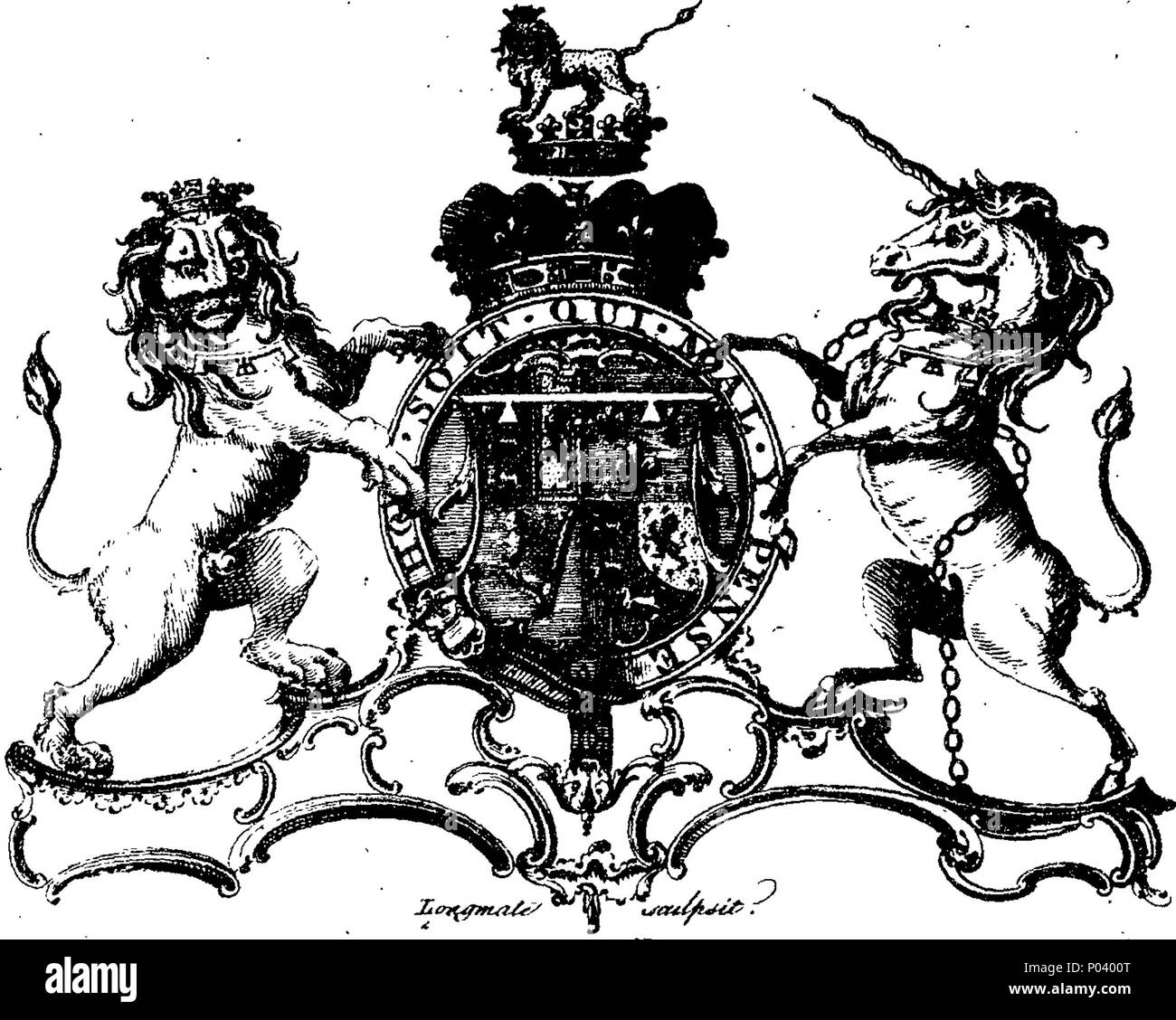 . English: Fleuron from book: A complete history of English peerage ...