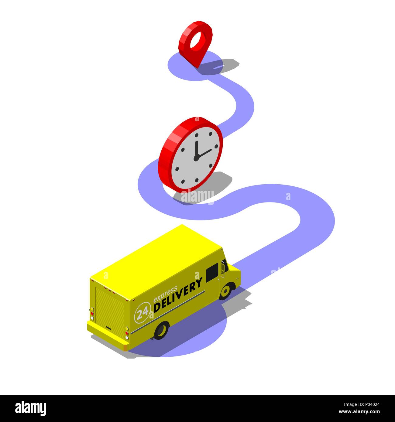 Express delivery service concept. Package tracking. Modern isometric ...