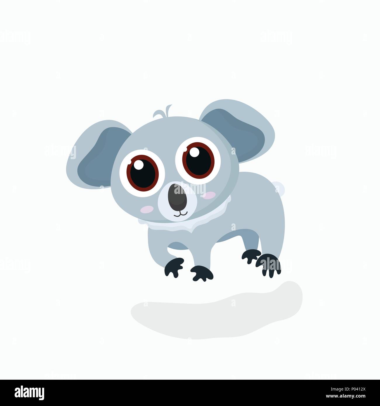Vector illustration of cute little cartoon koala Stock Vector Image ...