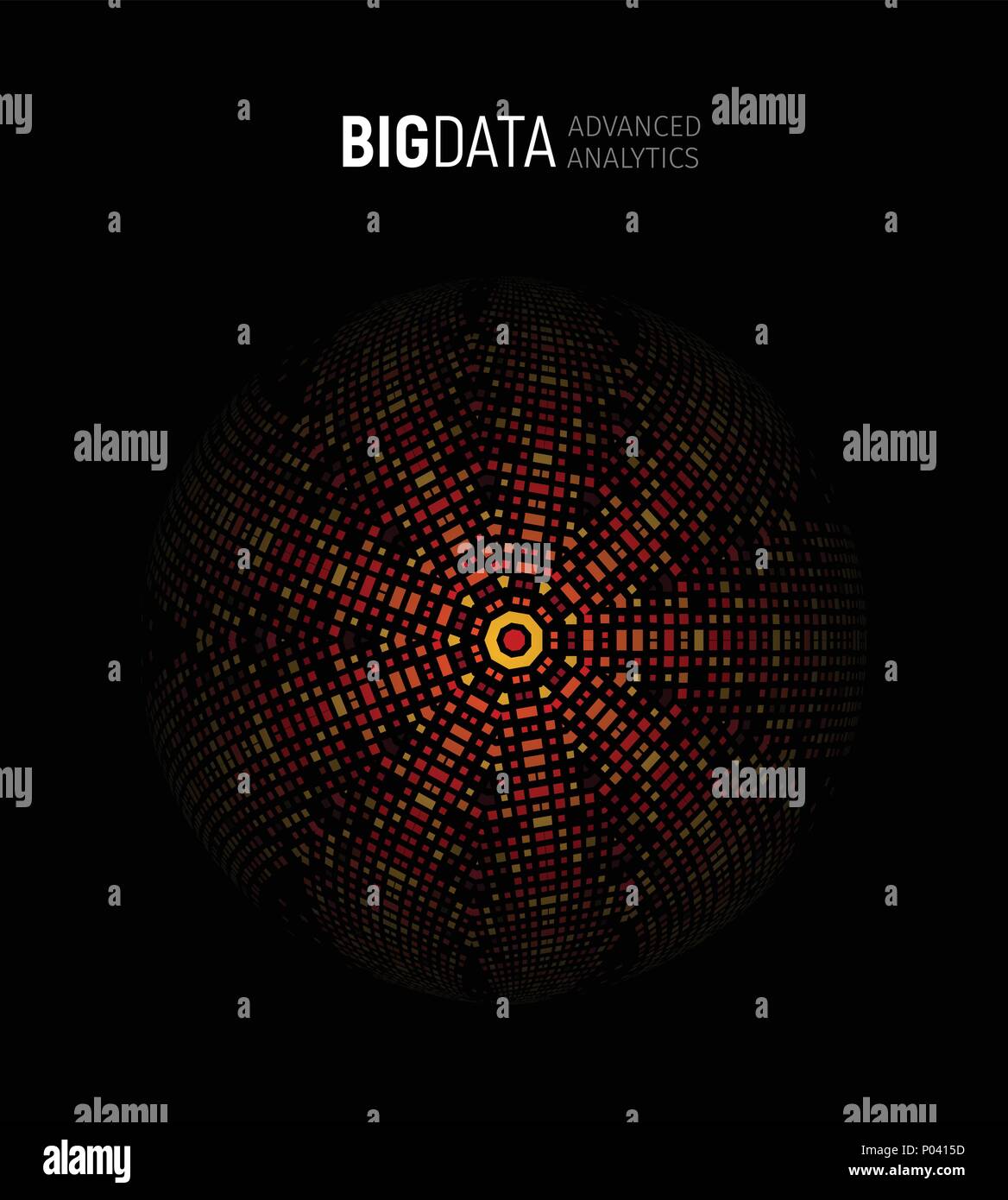 Big data advanced analysis geometrical circular abstract illustration ...