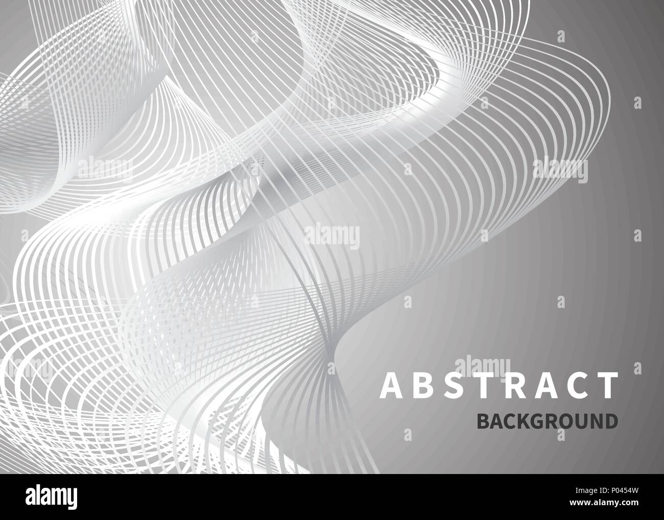 Gray background, banner with thin lines, vortex, abstract geometric ...