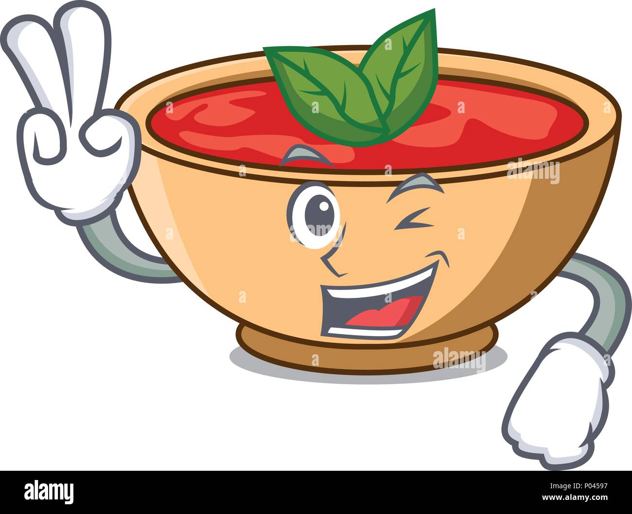 Two finger tomato soup character cartoon Stock Vector Image & Art - Alamy