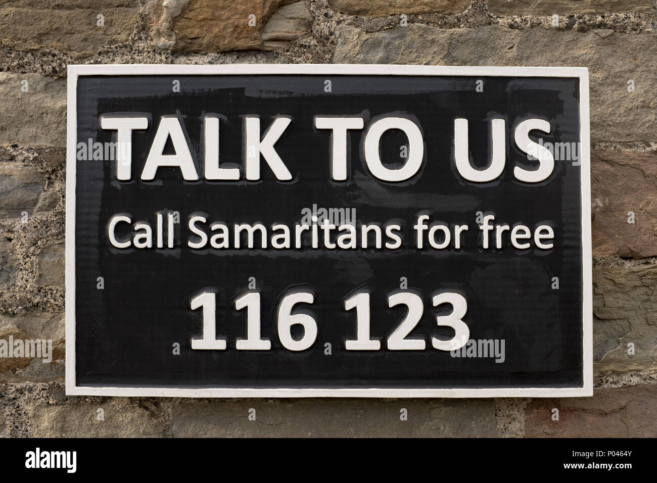 Samaritans Help Line Sign on the Clifton Suspension Bridge Bristol ...