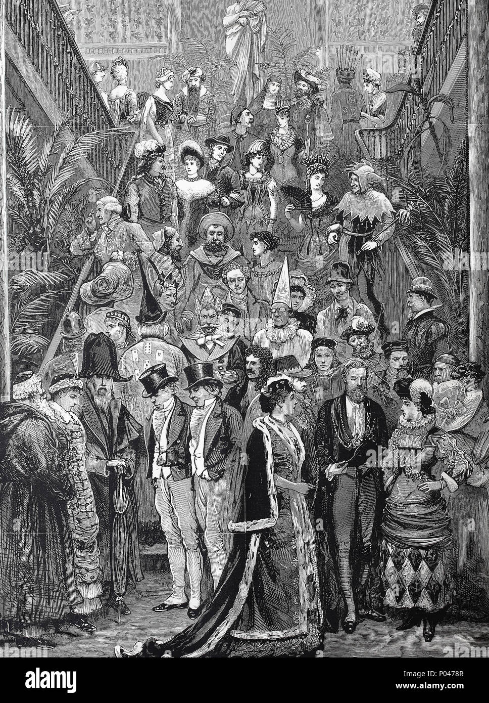 Fancy ball given by the mayor of Liverpool at the town hall, England ...