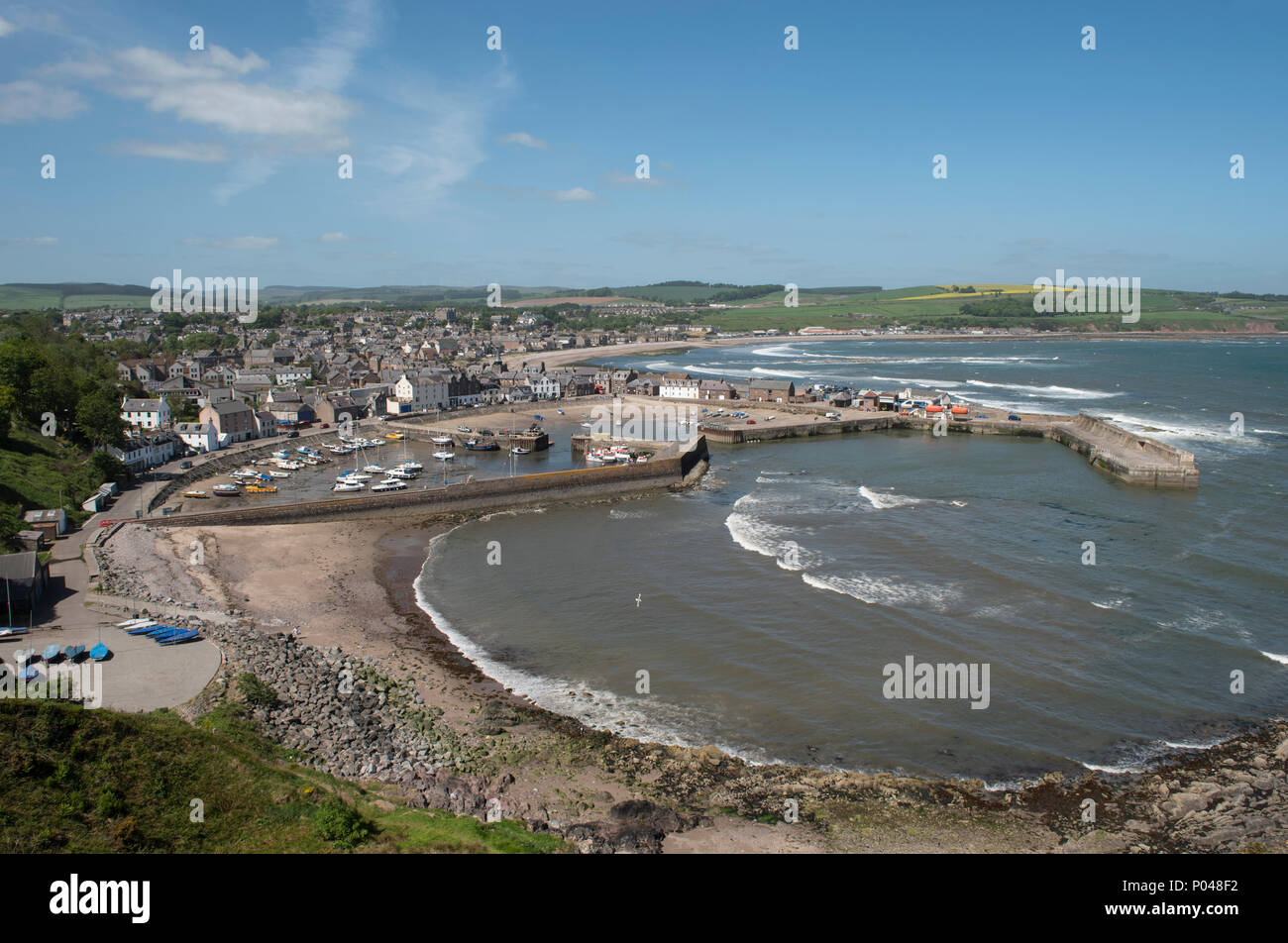 Stonehaven harbour and bay, Stonehaven, Aberdeenshire, Scotland Stock ...