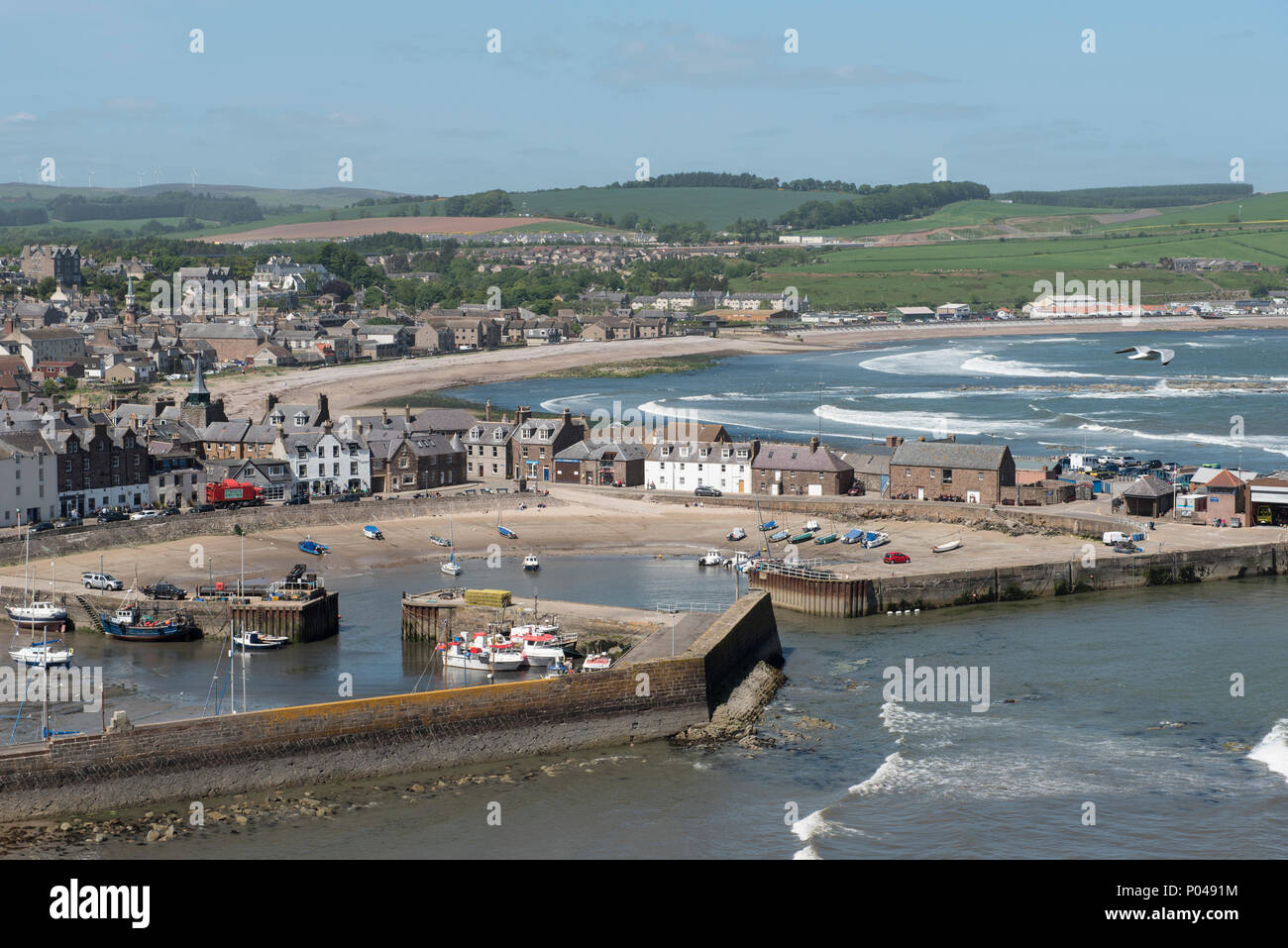 Stonehaven harbour and bay, Stonehaven, Aberdeenshire, Scotland Stock ...