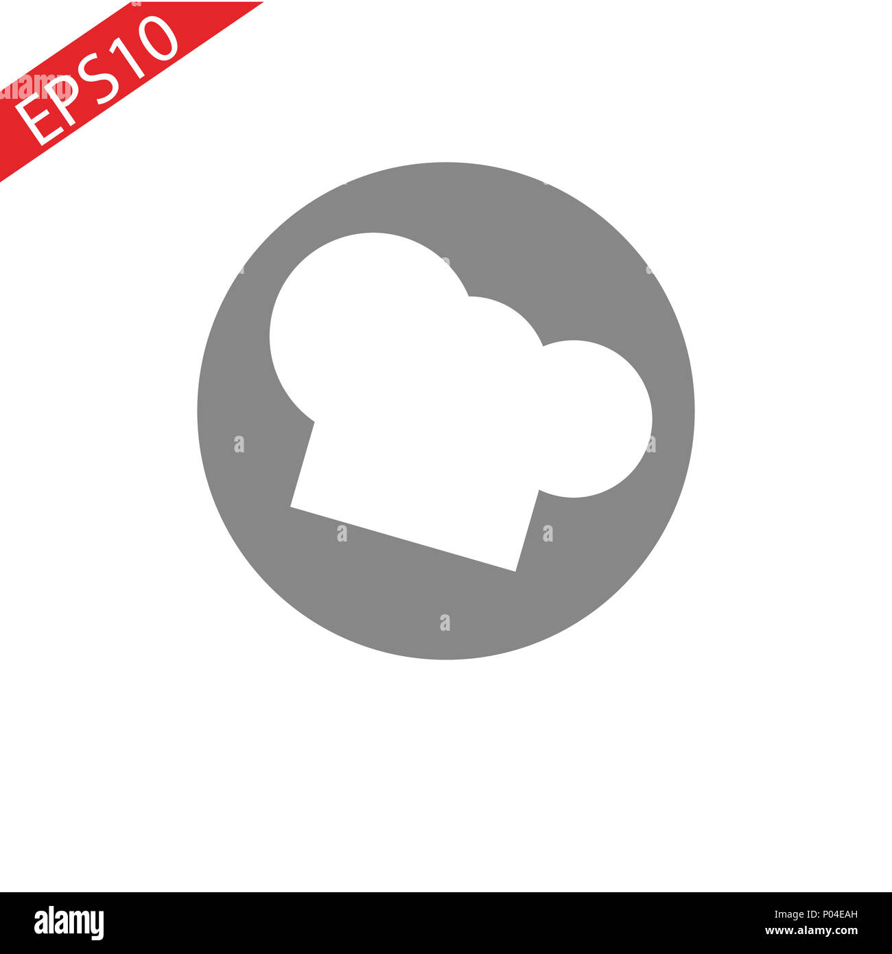 Chef hat sign icon. Cooking symbol. Cooks hat. Circle flat button with ...