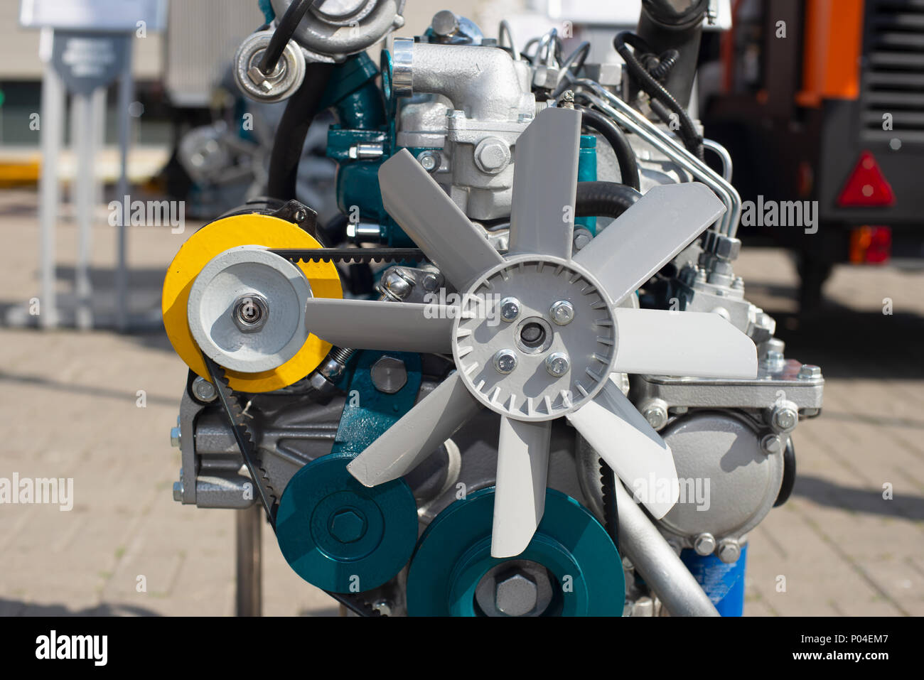 new tractor engine separately. industrial machine photo Stock Photo - Alamy