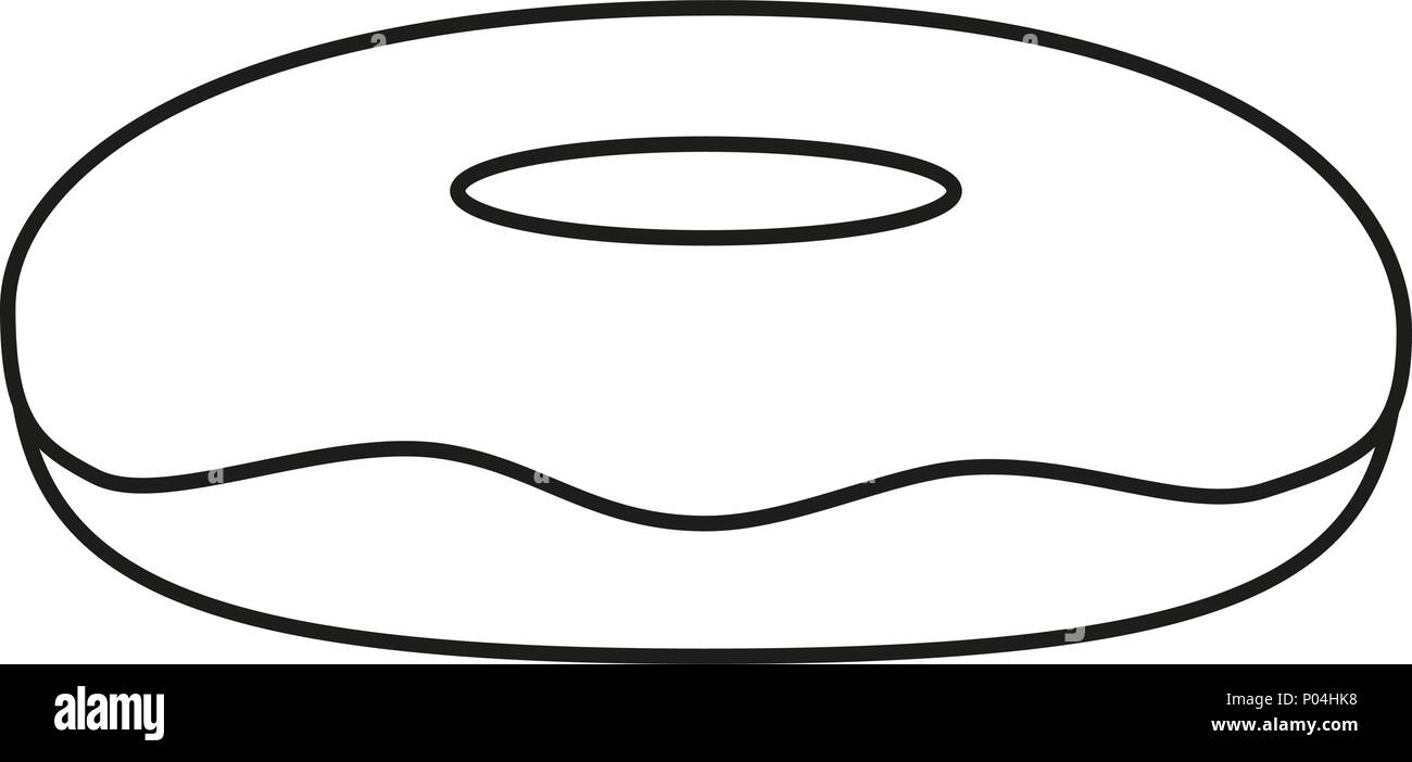 Line art black and white donut side view Stock Vector Image & Art - Alamy