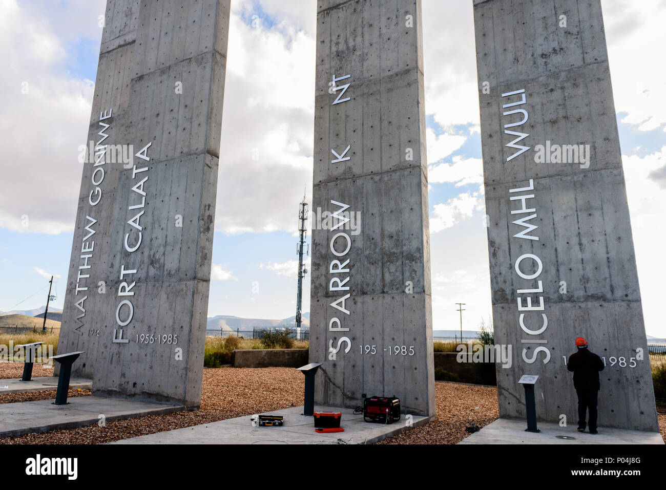 Workmen finishing the Cradock Four memorial for the murdered anti ...