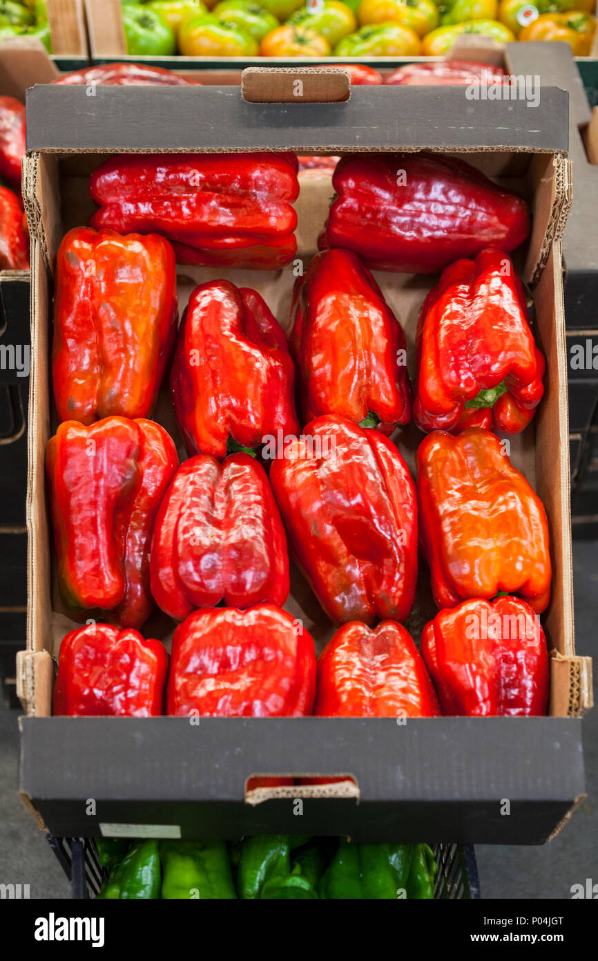 Peppers on the box Stock Photo - Alamy
