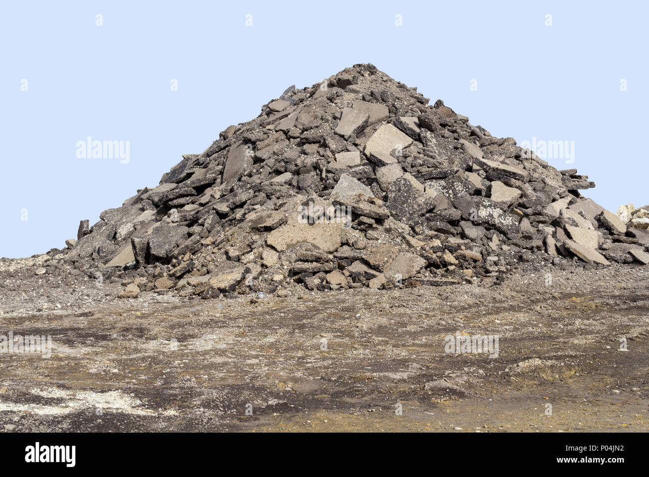 big pavement pile at a construction site Stock Photo - Alamy