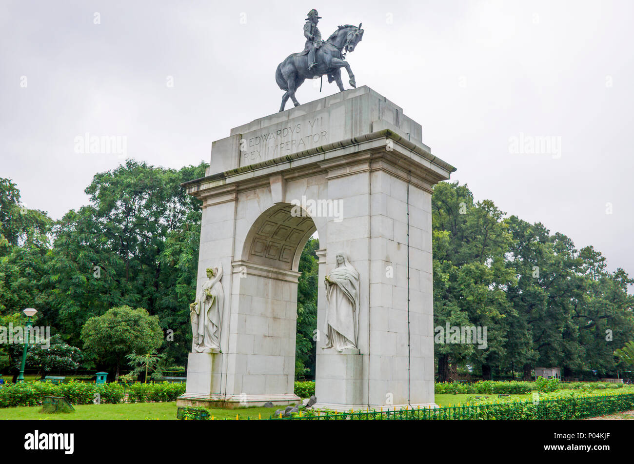 Sight in India an arch a sculpture of Edwardvs VII Rex Imperator Stock ...