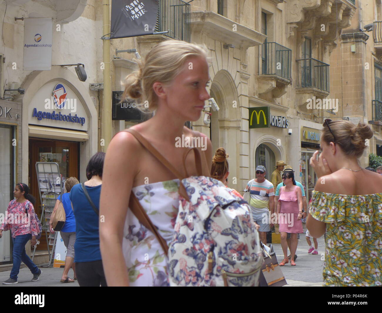 People in Valletta Stock Photo - Alamy