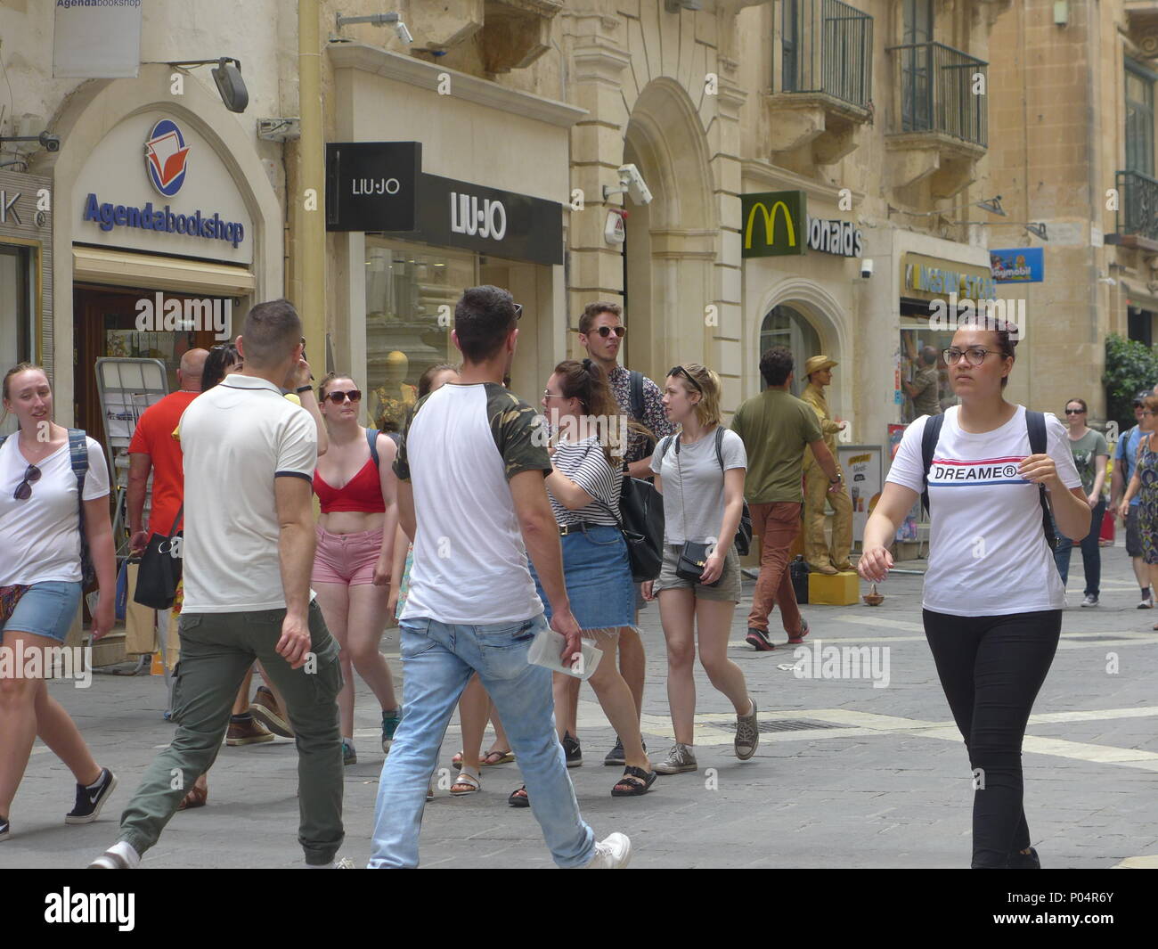 People in Valletta Stock Photo - Alamy