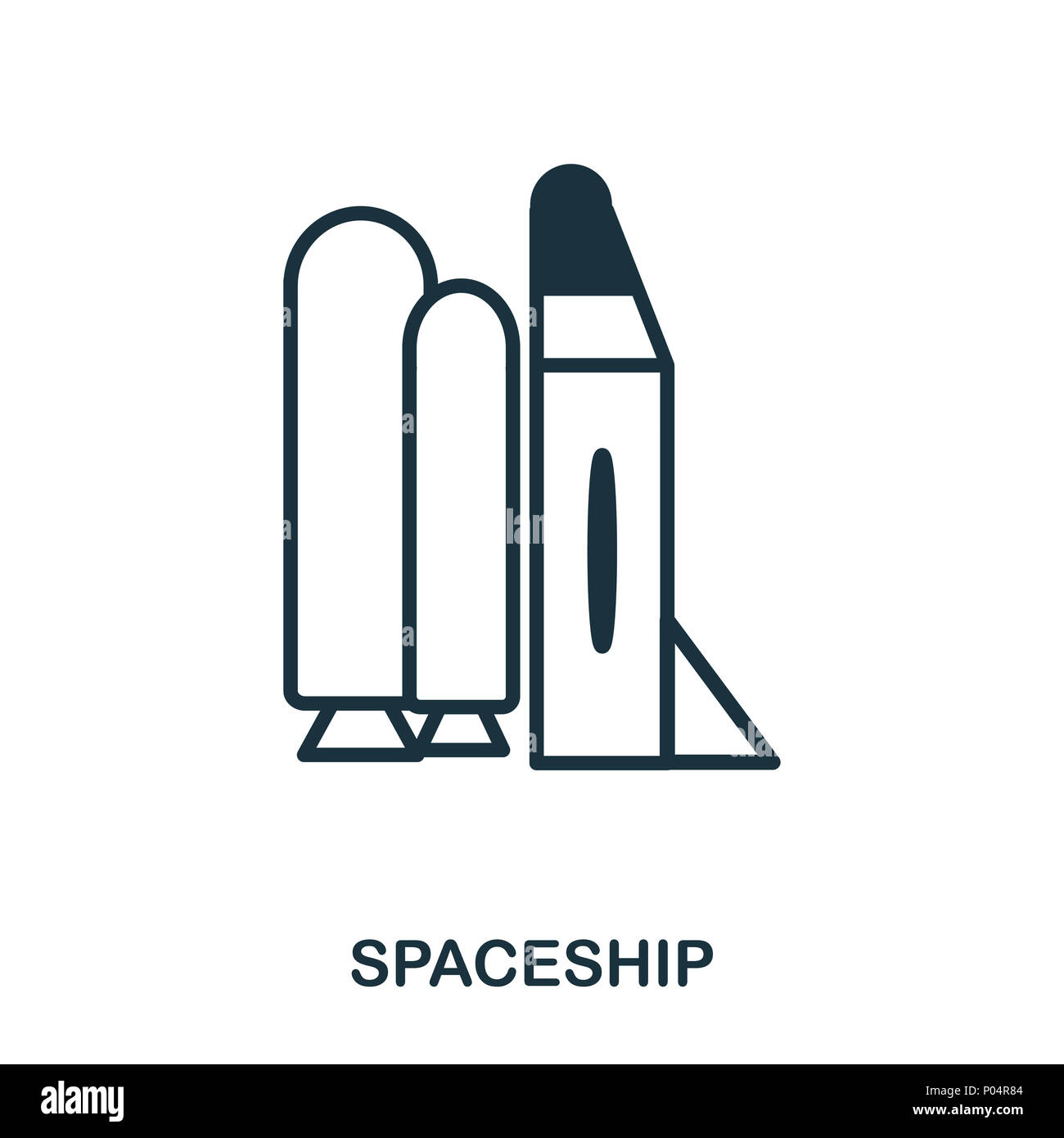 Spaceship icon. Flat style icon design. UI. Illustration of spaceship ...