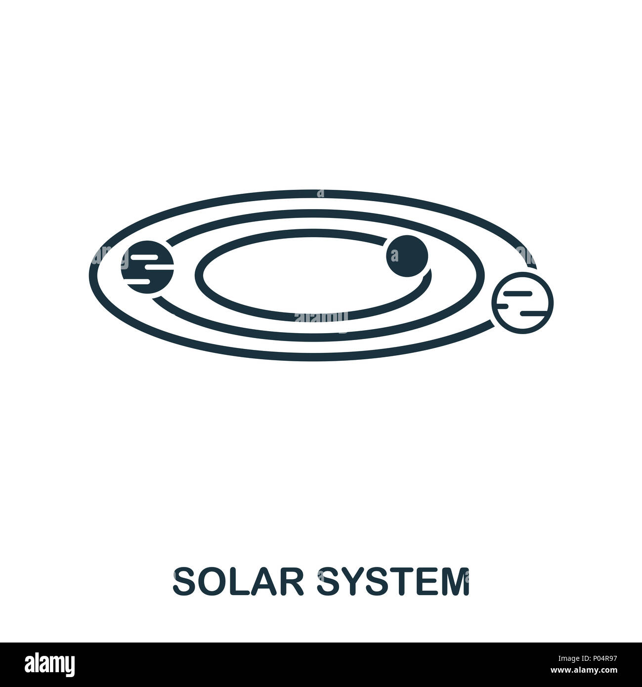 Icon Solar System Words Solar System Icon. Silhouette Solar System