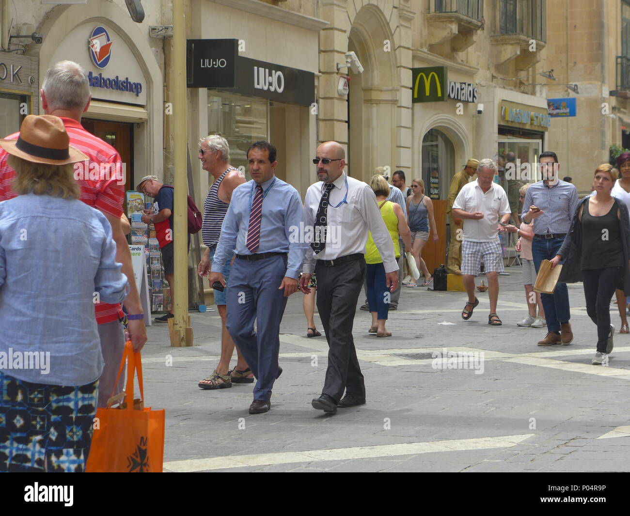 People in Valletta Stock Photo - Alamy