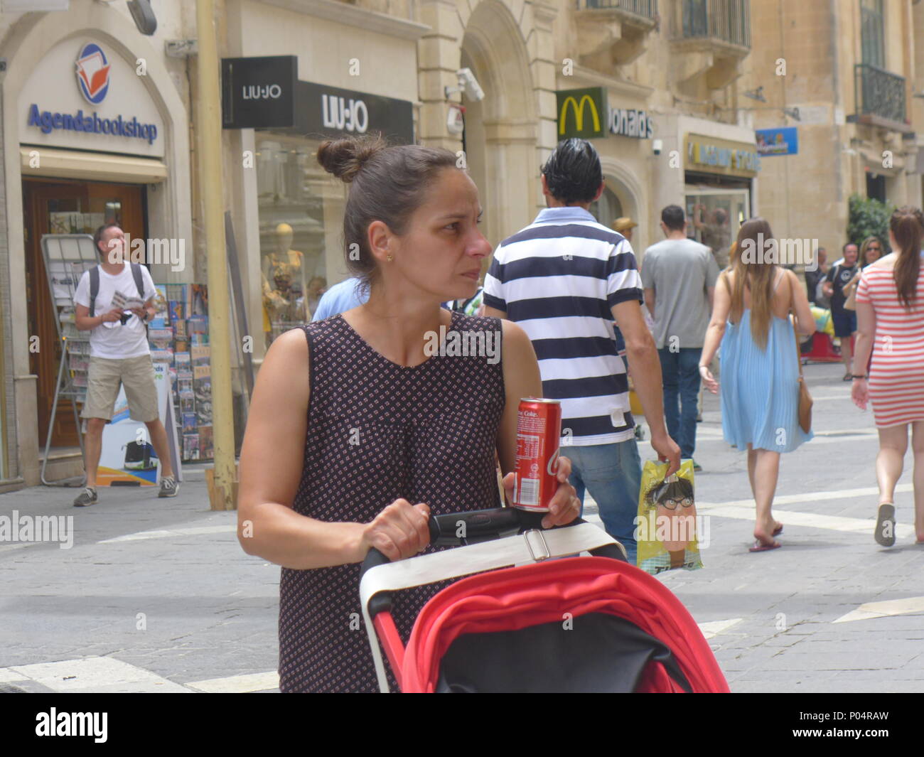 People in Valletta Stock Photo - Alamy