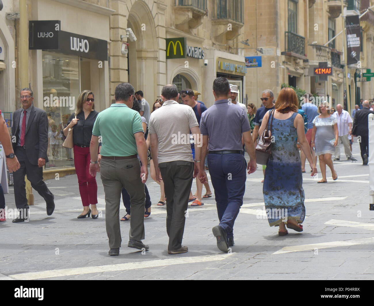 People in Valletta Stock Photo - Alamy
